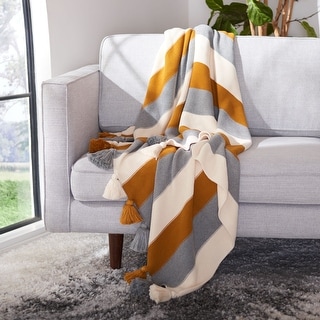 SAFAVIEH Kaine Cotton 50 x 60-inch Accent Throw Blanket - Bed Bath ...