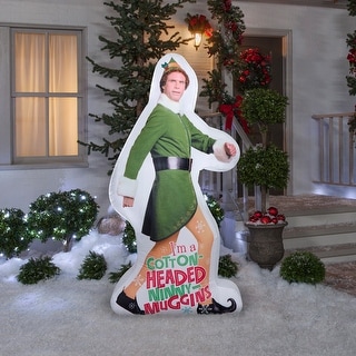 Gemmy Photorealistic Christmas Inflatable Buddy the Elf Strolling, 6 ft ...