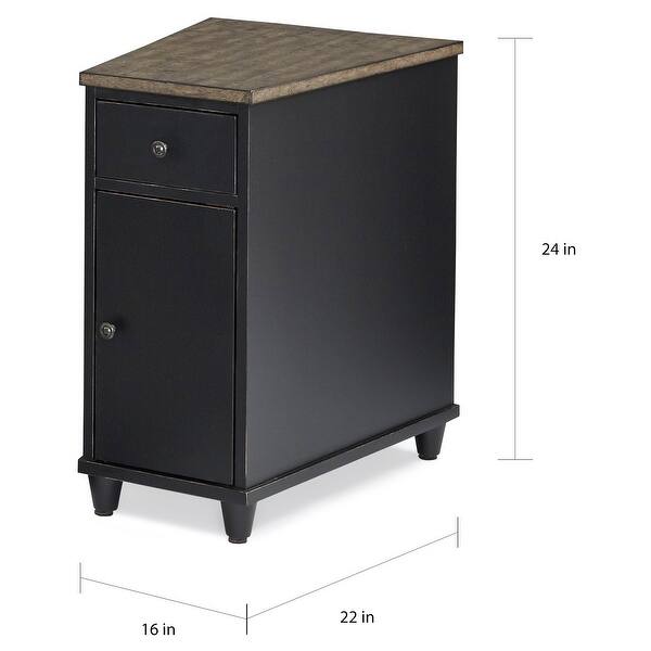 The Gray Barn Solid Wood Wedge Chairside Charging Cabinet with Drawer ...
