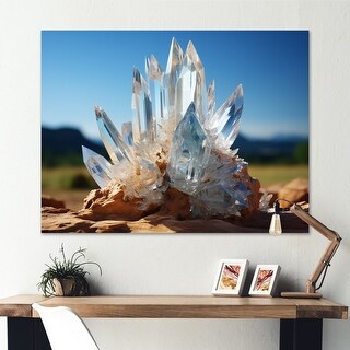 Designart "White Blue Spiritual Stone Selenite" Meditation Wall Art ...