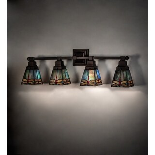 Meyda Tiffany 214031 Prairie Dragonfly 4 Light 37" Wide Vanity Light ...