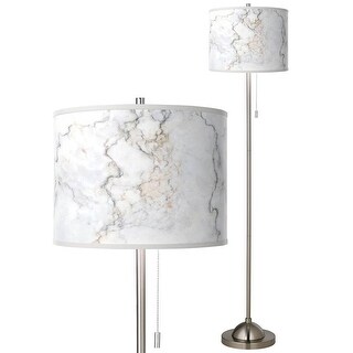 Marble Glow Brushed Nickel Pull Chain Floor Lamp - 13" x 62" - Bed Bath ...