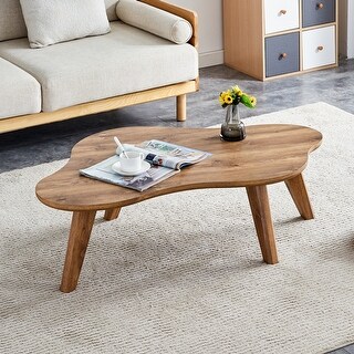 Modern Minimalist Wood Color Table Top Solid Wood Legs, Suitable for ...