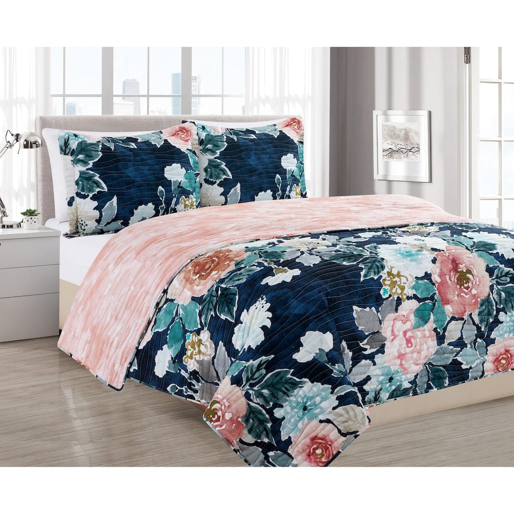 BARBARIAN by Barbra Ignatiev Banked Floral Quilt Set - Overstock - 35905915