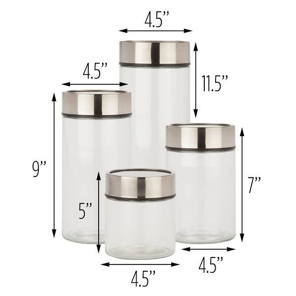 Honey-Can-Do 4-Piece Storage Canisters with Fresh-Date Dials - Bed Bath ...