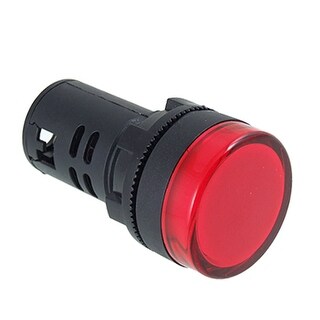 Red Black LED Indicator Light Pilot Signal Lamp 220VAC - Red Black ...