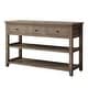 Console Table with Wood Frame and Legs, 3 Drawers and 2 Open Shelves ...