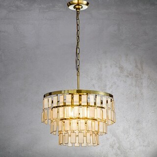 CraftHome 4-Light Unique/Statement Round Coastal Capiz Shell Tiered ...