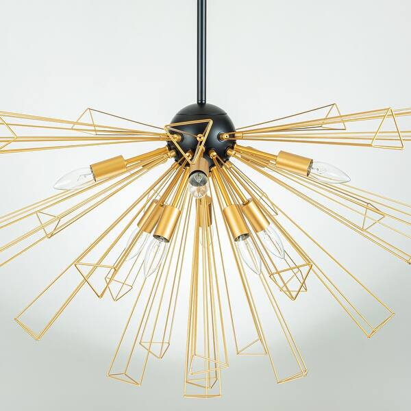 10-Light Modern Glam Gold Sputnik Starburst Firework Island Pendant ...