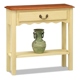 Furniture Wave Wood Console Table in Ivory Finish - 54 x 84 - Bed Bath ...