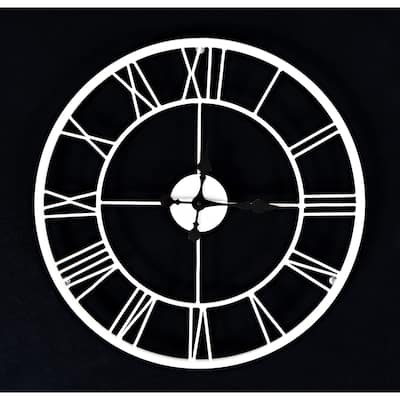 Wayland Jackson Industrial White Iron 24-inch Clock by Jofran ...
