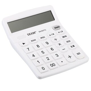 Talking Calculator 12 Digits Large LCD Display Desktop Calculator White ...