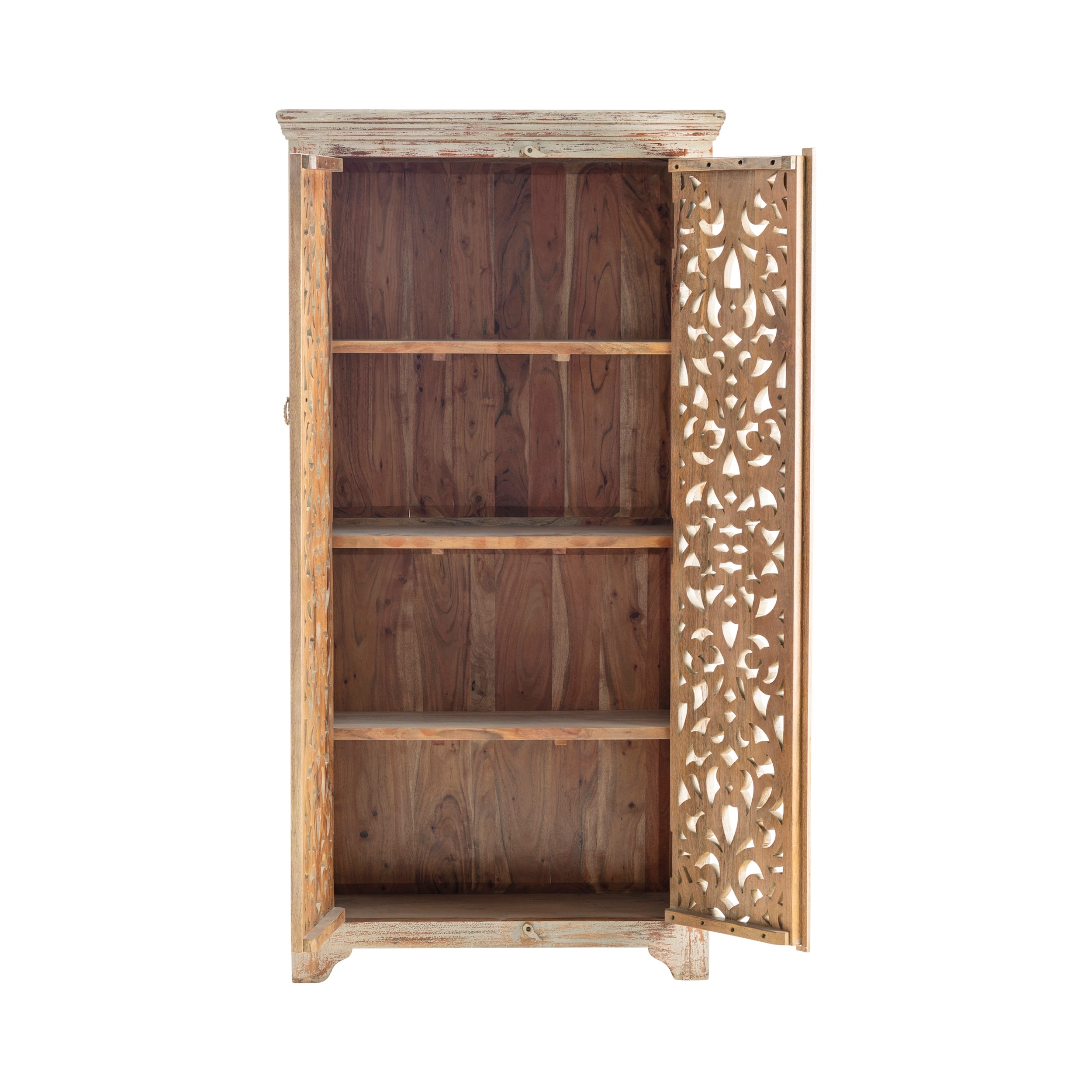 Mango wood tall cabinet store