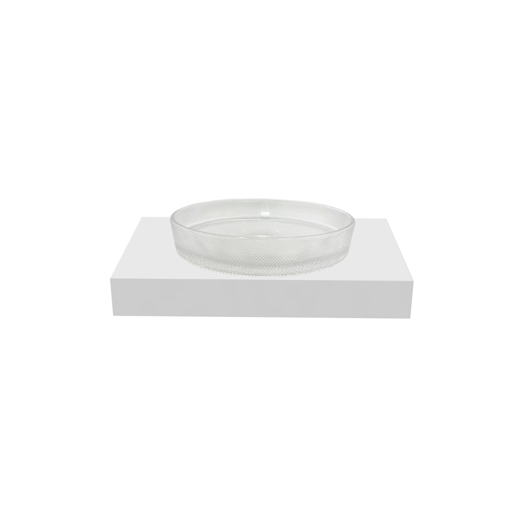 CastelloUSA 20" Oval Decorative Clear Crystal Sink With Base ...