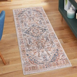 Madison Collection Area Rug Woven WashableRug Vintage Rug Mat Runner ...