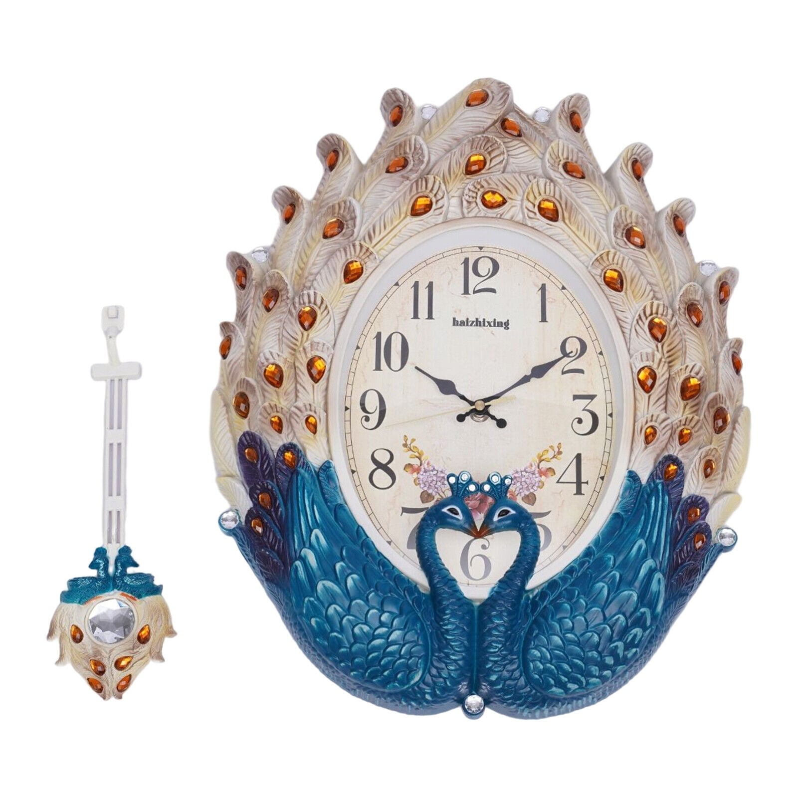peacock blue clock