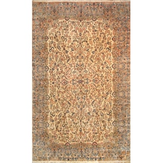 Pasargad Home Antique Kerman Collection Wool Area Rug, Beige - 10' 7" X ...