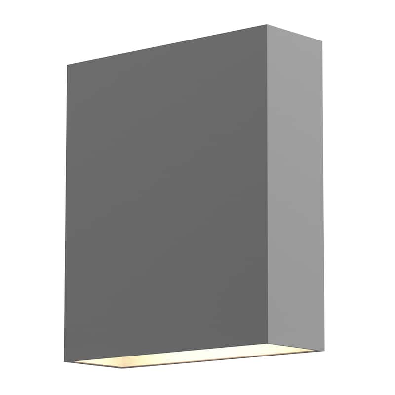 Flat Box 2-light ADA Textured Gray LED Outdoor Up/Down Wall Sconce ...