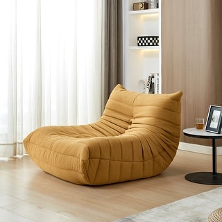 Lazy Sofa Chair Reading Chair Living Room Lounge Chair, Musterd yellow ...
