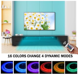 90" TV Stand with LED Lights & High Gloss Finish - Bed Bath & Beyond ...