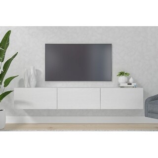 Ozge Floating 71"TV Stand Up to 80" TV's Wall Mounted Media Console ...
