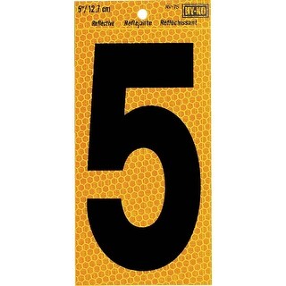 Hy-Ko 5 In. Yellow Reflective Number 5 - 1 Each - Bed Bath & Beyond ...