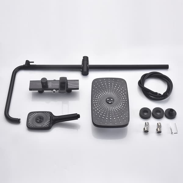 5-Way Wall Exposed Install 12'' Complete Rainfall Shower System with ...