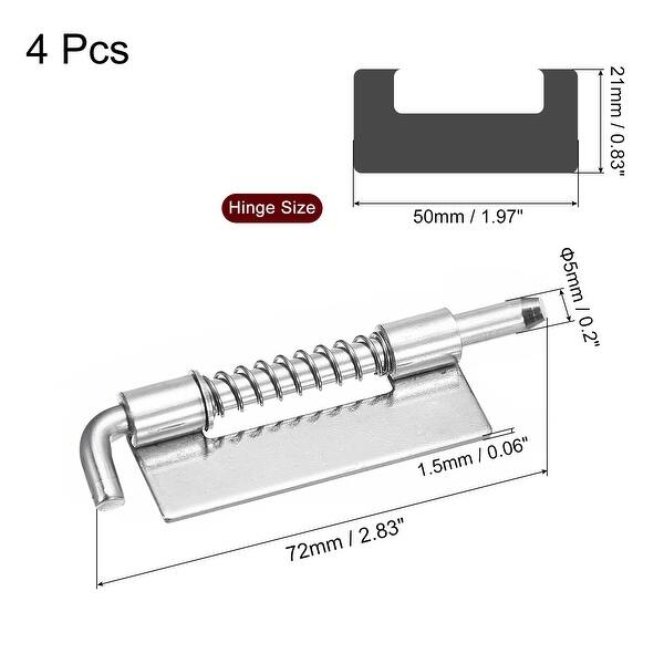 4x Spring Loaded Latch Pin, Stainless Steel Right-Handed without Hole ...