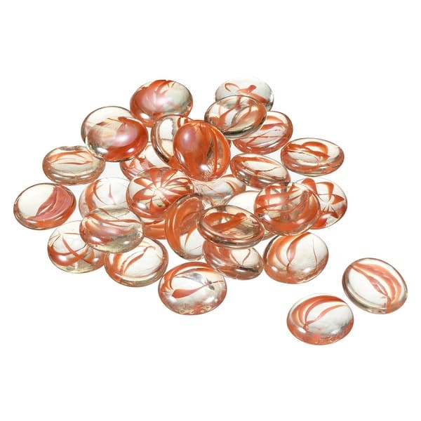 Decorative Flat Glass Marbles 28-32mm Rock Vase Filler, 30 Pcs - Bed ...