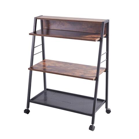 3-Shelf Particle Board Movable Cabinet - Overstock - 32820402