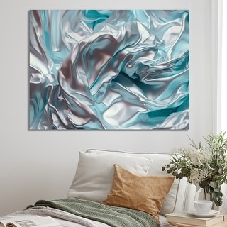 Designart "Silver Blue Dancing Colors" Abstract Marble Wall Art For ...
