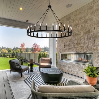 48-inch Large Wagon Wheel Chandeliers Modern Farmhouse Candle ...