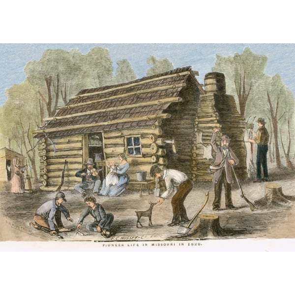 A Western Missouri Pioneer Homestead In 1820 On The Edge Of The Settled ...