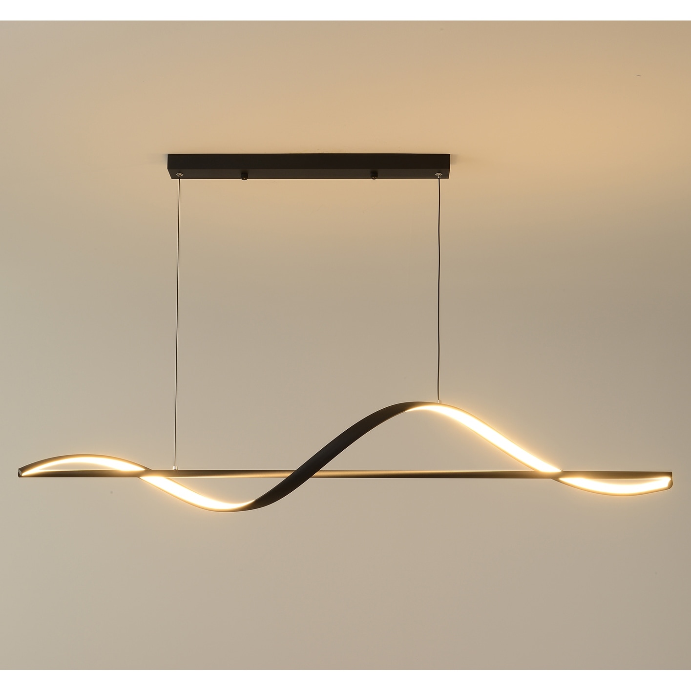 Contemporary Adjustable Wave Ceiling Light Dimming LED Chandelier - Bed ...