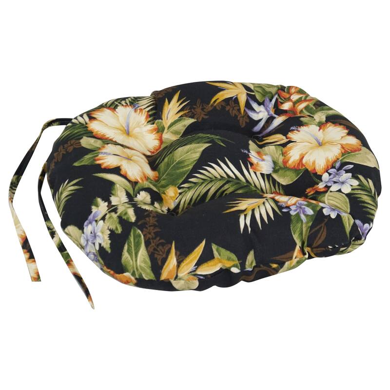 16-inch Round Tufted Indoor/Outdoor Chair Cushions (Set of 2) - 16 ...