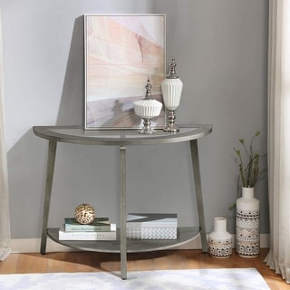 COSIEST Silver Console Table with Tempered Glass Top - Bed Bath ...