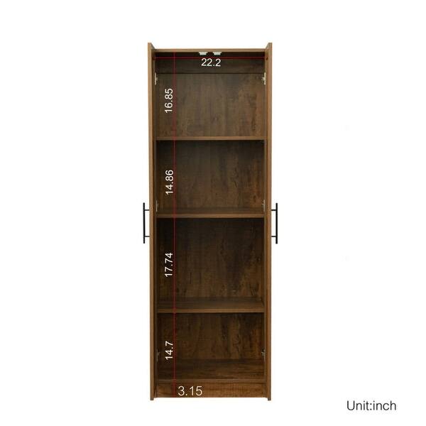 High wardrobe and kitchen cabinet with 2 doors and 3 partitions to ...