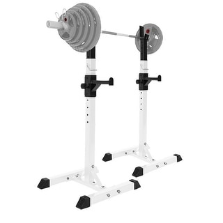 A pair of adjustable deep squat racks deep squat rack barbell free ...