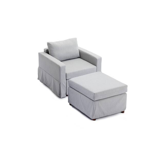 Linen Module Sectional Sofa Single Seat Cross Section Couch w/Ottoman ...