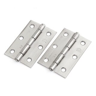 2 Pcs Stainless Steel Folding Cabinet Door Hinge 64mm x 43mm - Silver ...