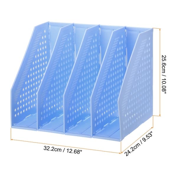 Collapsible Magazine File Holder, 4 Compartment Desktop Organizer - 4 ...