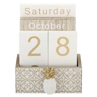 Vintage Wood Block Perpetual Calendar, Wooden Display Blocks Style 1 ...