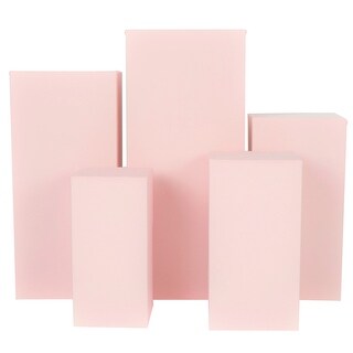 5 pcs Square Cylindrical Pedestal Stand Covers ONLY Pink - Bed Bath ...