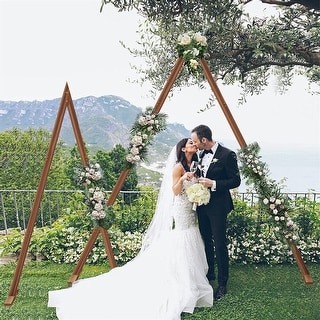 Wood Wedding Arch for Ceremony Triangle Arbor Backdrop Stand Outdoor ...