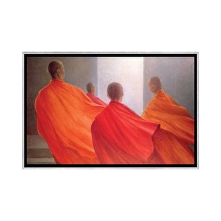 iCanvas "Four Monks On Temple Steps" by Lincoln Seligman Framed - Bed ...