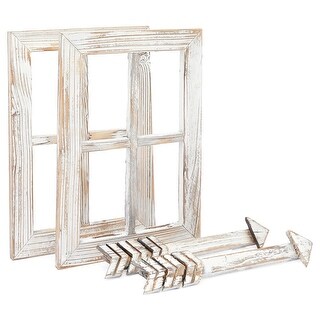 Window Pane Frames and Rustic Wooden Arrows, Farmhouse Decor (4 Piece ...