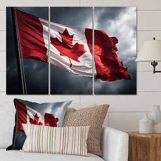 Designart "Canada Canadian Pride II" Canada Canvas Art Print Set - Bed ...