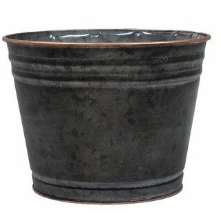 Silver With Copper Colored Rim Bucket Shaped Planter - Bed Bath ...