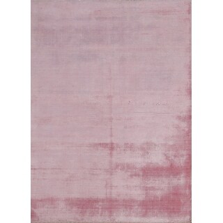 Synthetic Silk Pink Contemporary Oriental Rug Hand-knotted Carpet - 4'9 ...