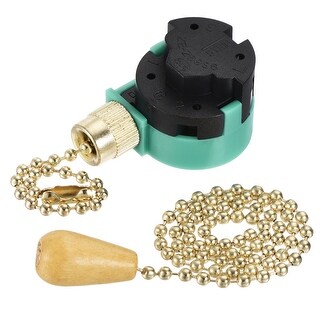 Pull Chain Switch 3 Speed 4 Wire ZE-268S6 w Extension Chain for Light ...